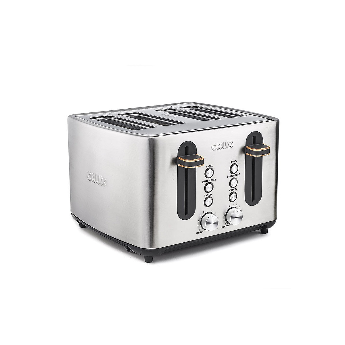 Crux Stainless Steel 4 Slice Toaster – Silver – 1800W – CRUX007
